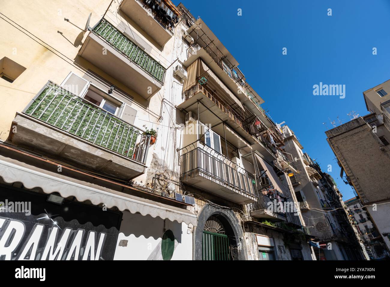 Naples, Italy - May 23, 2024: Typical Neapolitan Building Facade with ...