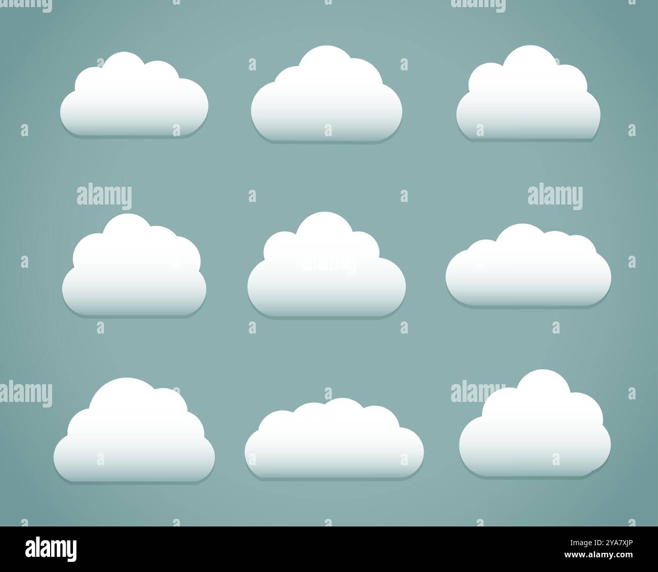 set of natural clouds element for rainy season vector Stock Vector ...