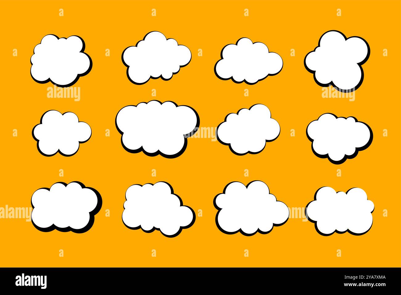 comic style cute clouds element in set vector Stock Vector Image & Art ...