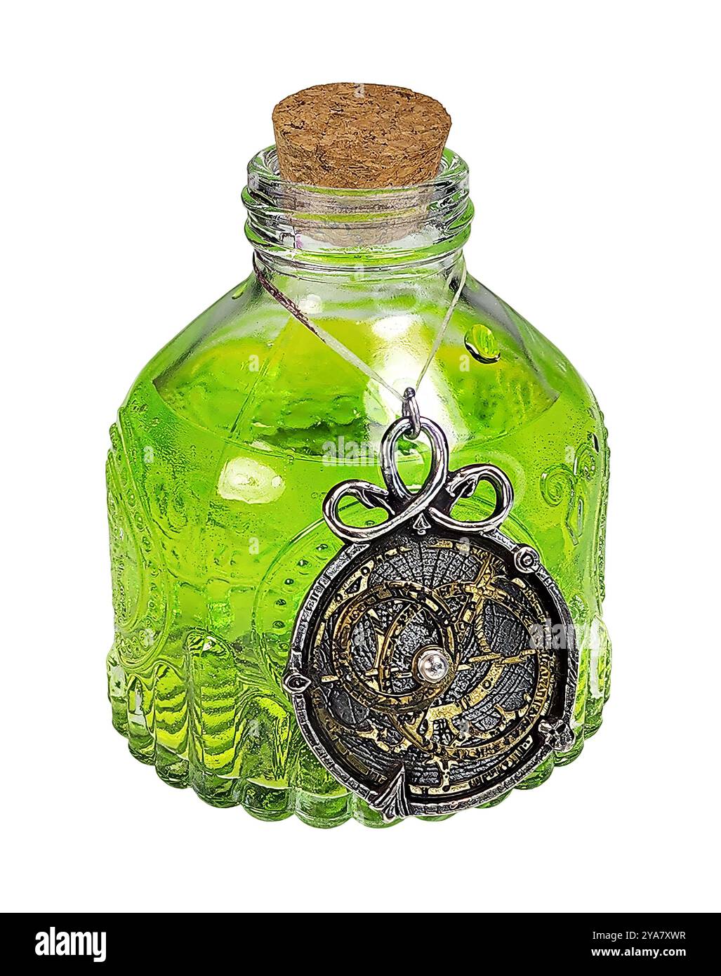A colorful magic potion in a bottle with star chart symbols Stock Photo ...