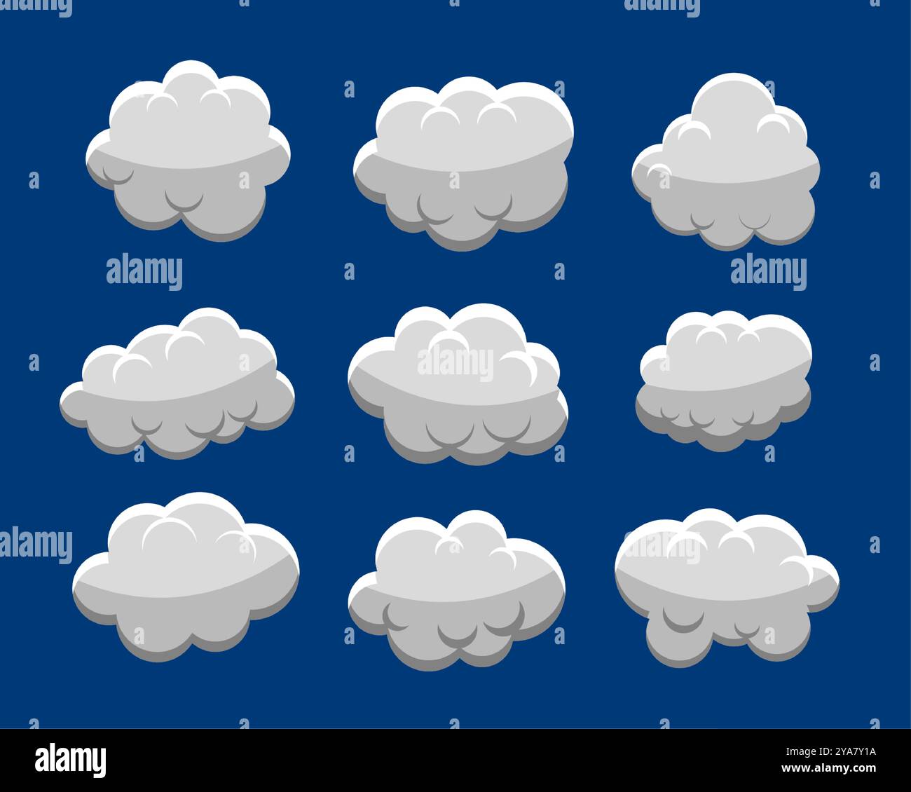 pack of fluffy clouds symbol design for atmosphere vector Stock Vector ...