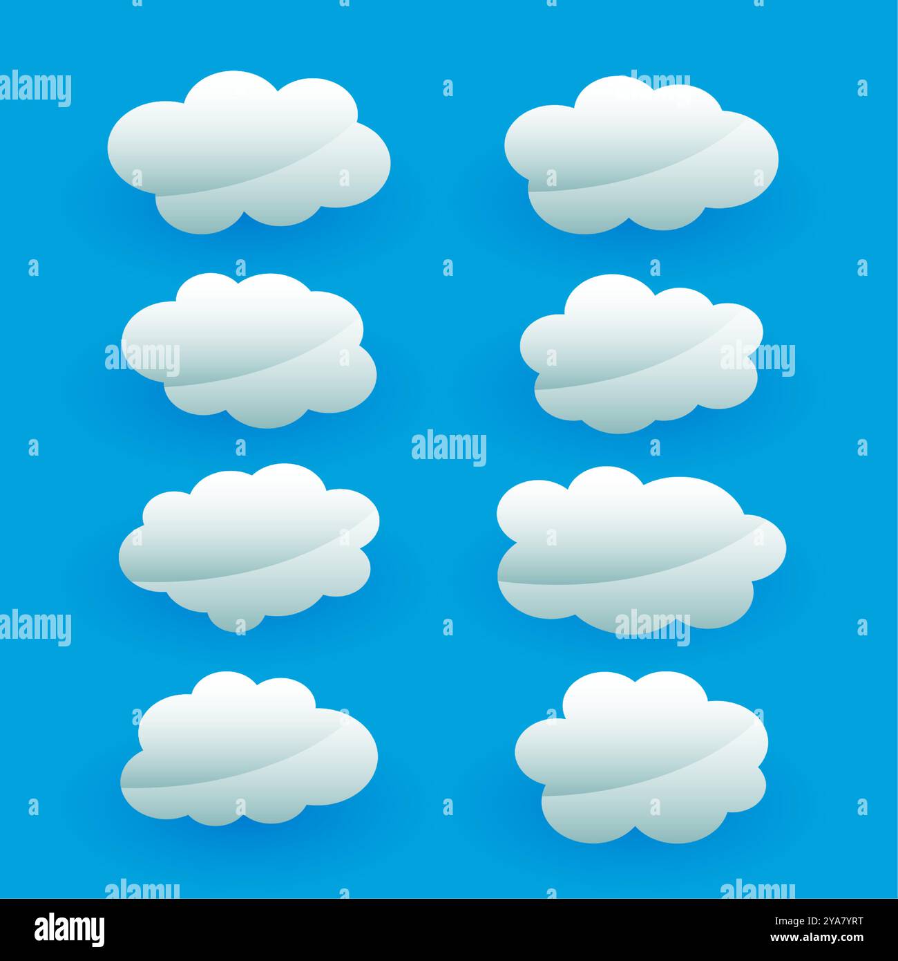 pack of fluffy clouds icon for natural climate vector Stock Vector ...