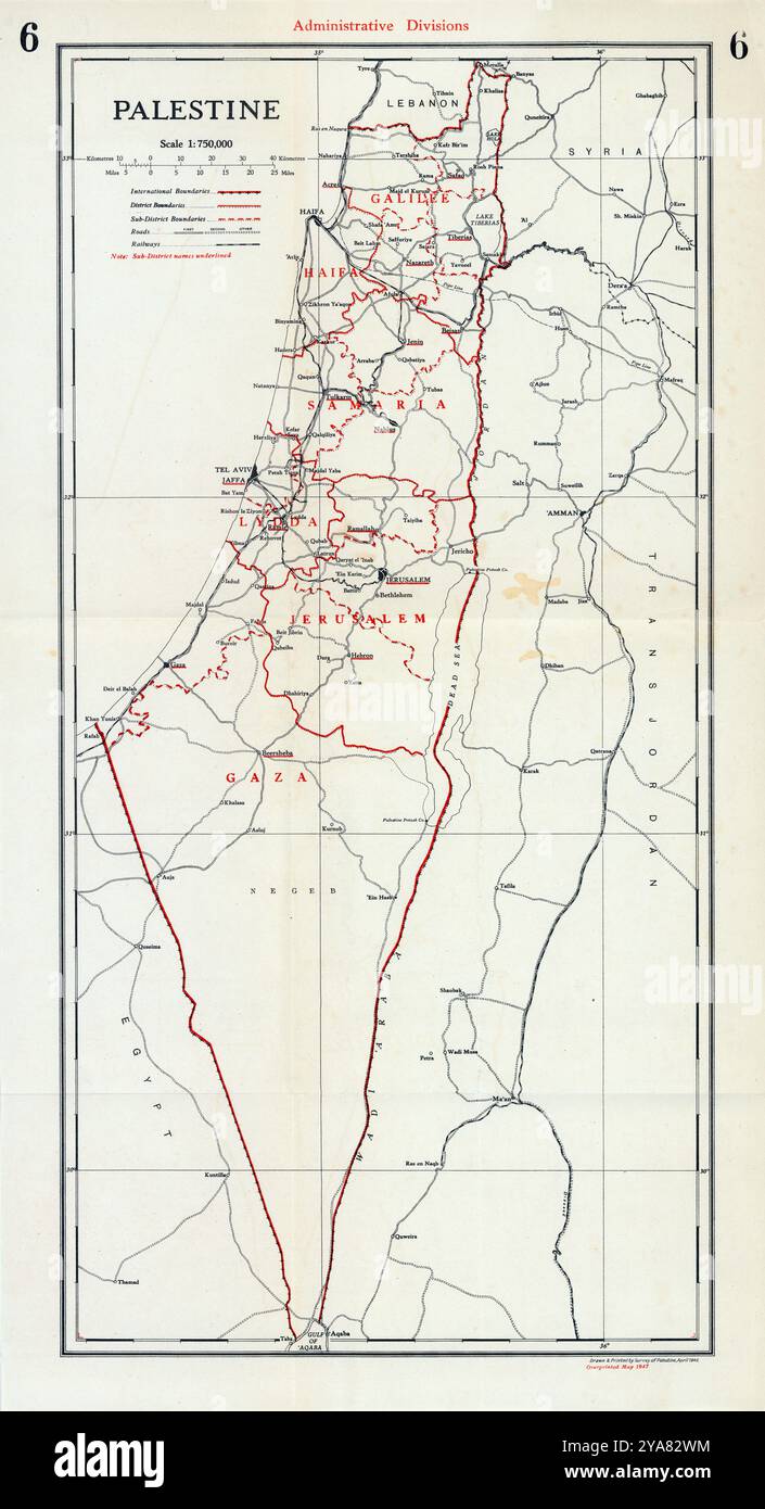 Map of Palestine - Administrative Divisions, A compendium of ten maps ...