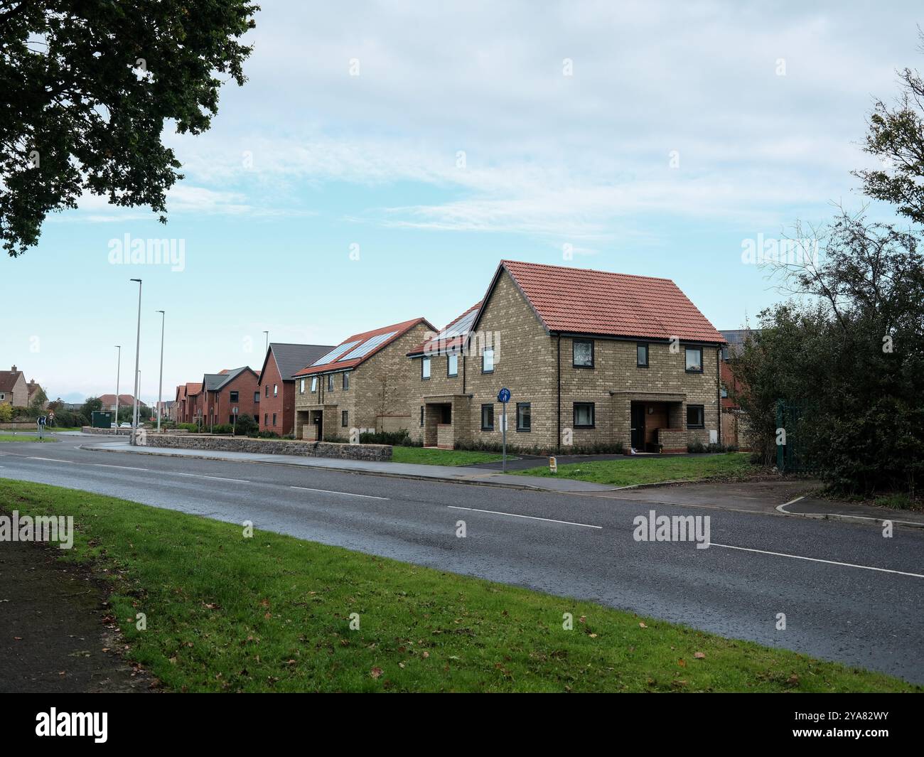 October 2024 - New homes beside the main road in Yatton, North Somerset ...