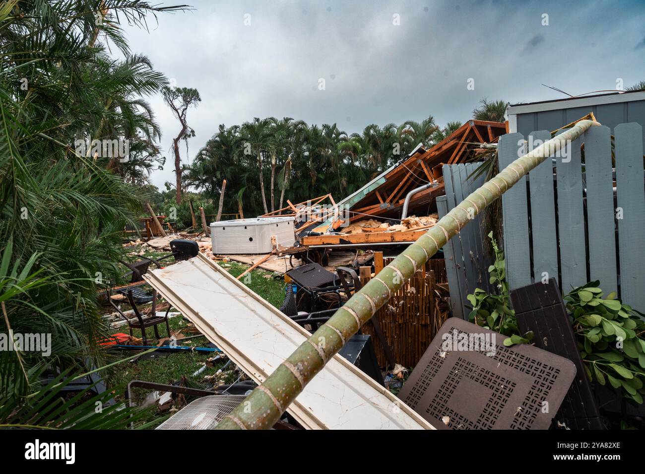 Stuart, United States. 10th Oct, 2024. Severe damage to a home ...
