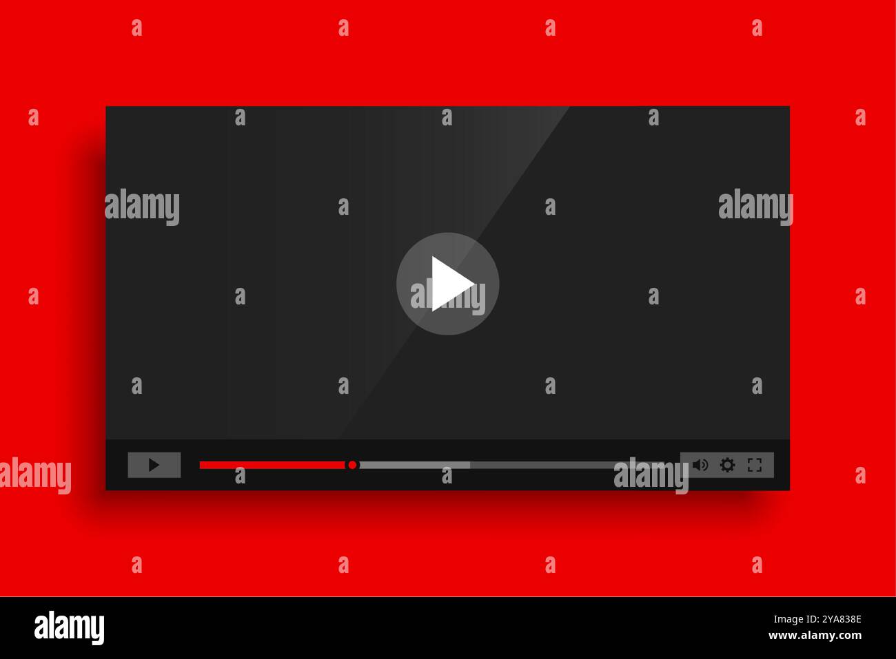 modern red video player template with glossy effect vector Stock Vector ...