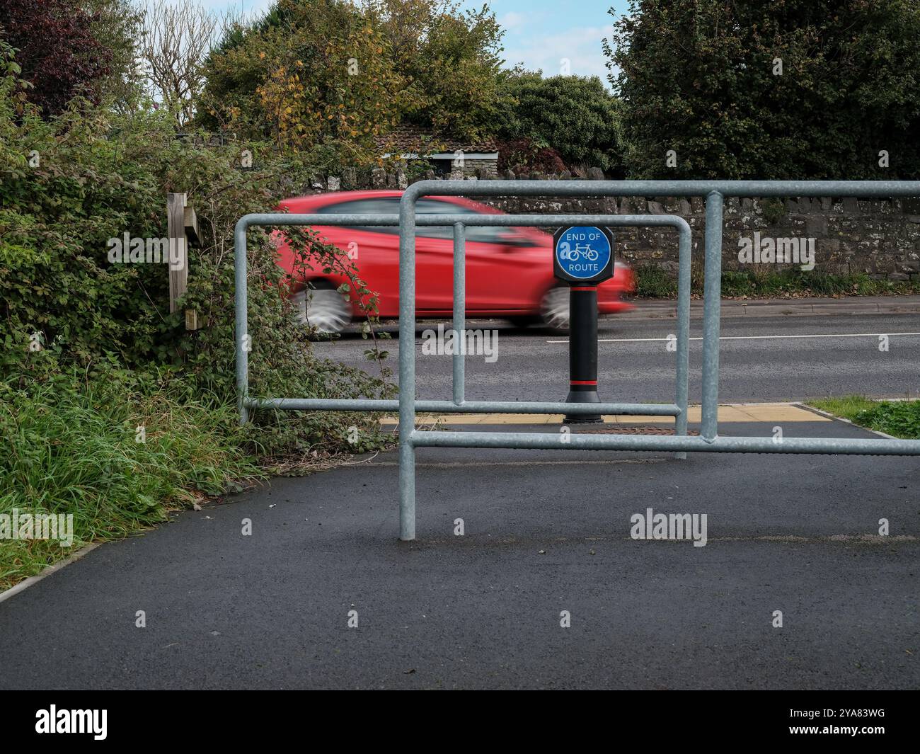October 2024 - The end of the cycle track safety barriers in Yatton ...