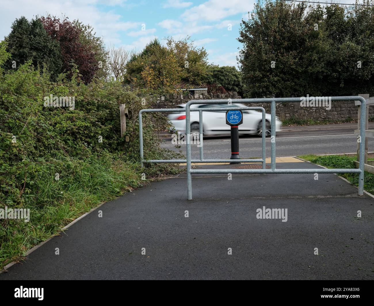 October 2024 - The end of the cycle track safety barriers in Yatton ...