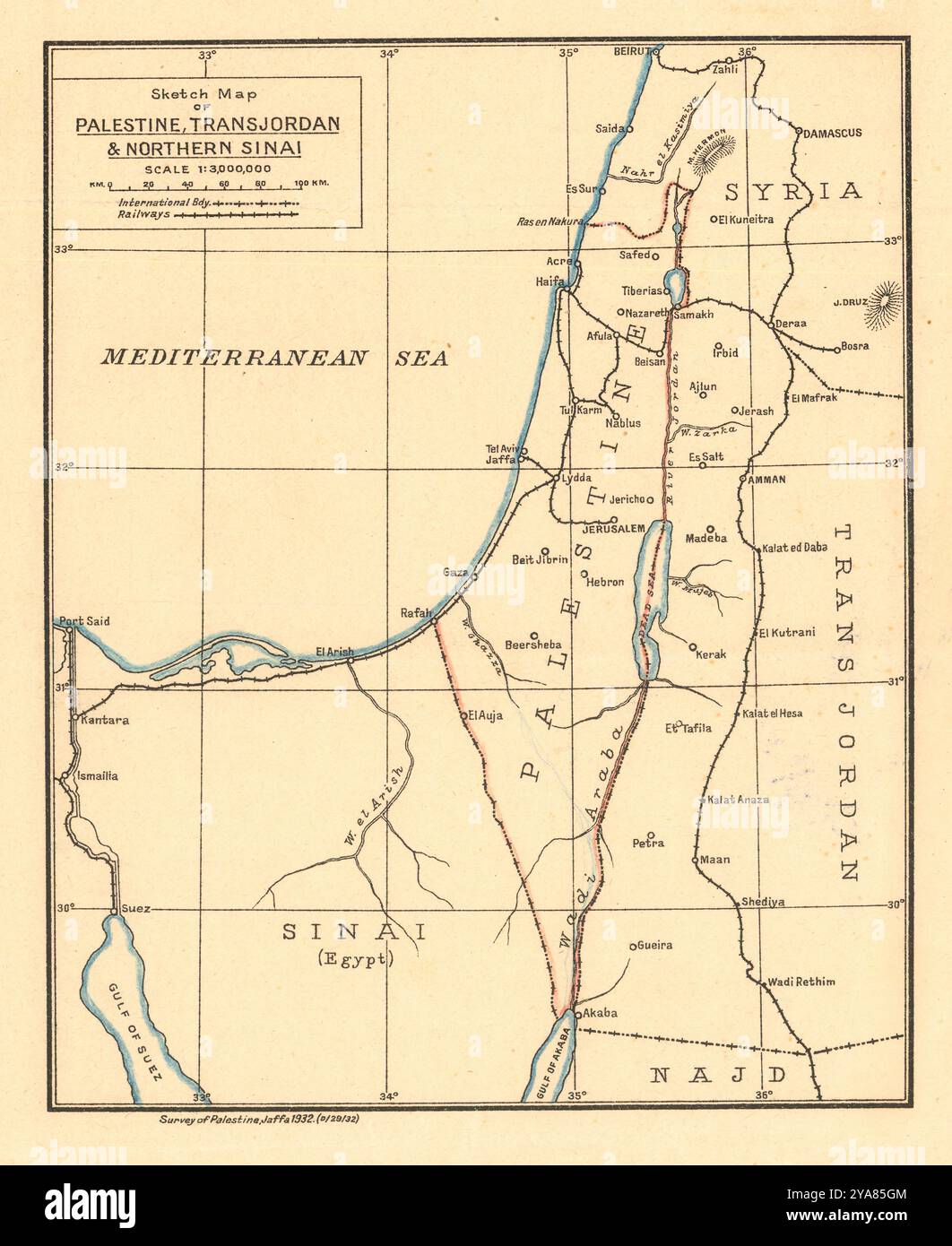 Map by Survey of Palestine, Sketch map of Palestine, Trans Jordan ...