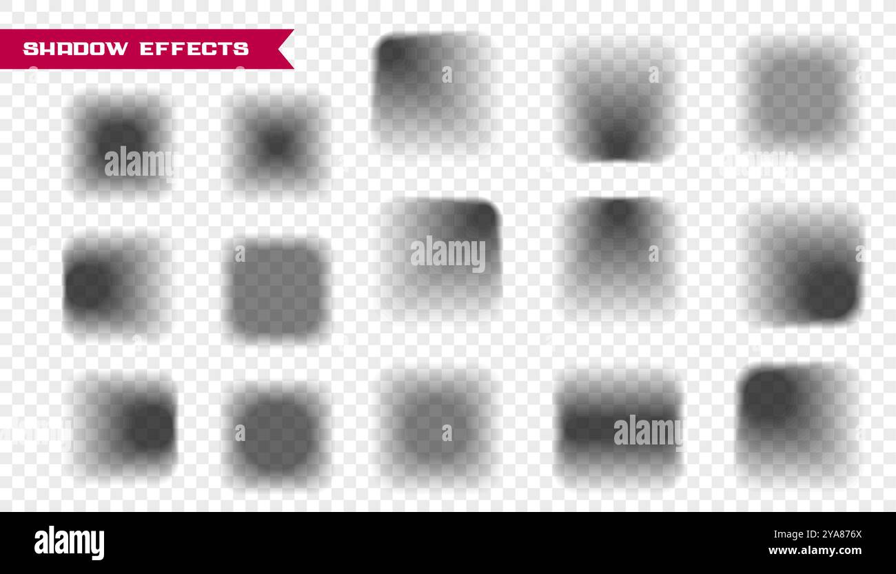 decorative square shape shadow effect in collection vector Stock Vector ...