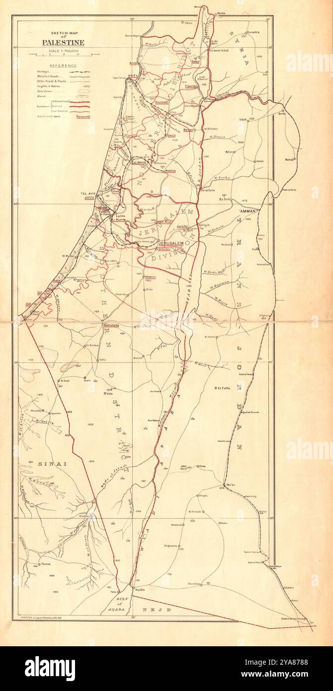 Map by Survey of Palestine, Sketch map of Palestine, 1931 Scale 1 ...