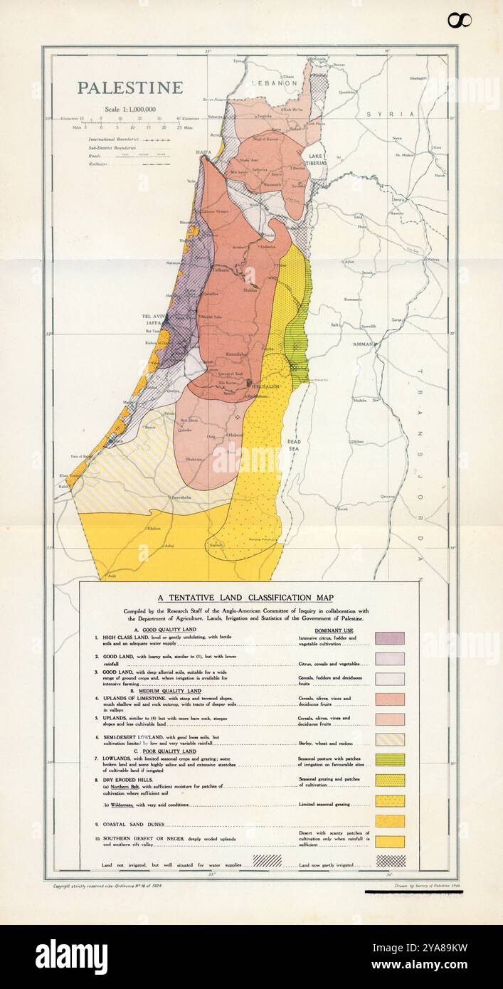 Map by Survey of Palestine, Palestine A tentative land classification ...