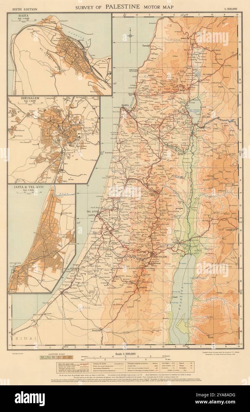 Map by Survey of Palestine, Motor map, 1935, sixth edition - Inset 3 ...