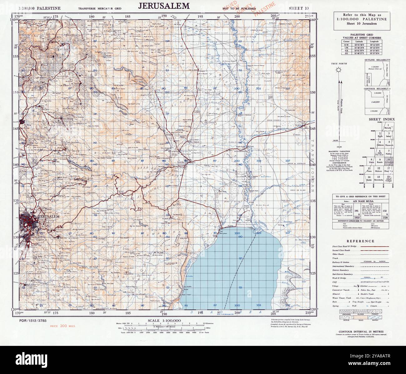 Map by Survey of Palestine, Map of Jerusalem, sheet 10 - 1-100,000 ...
