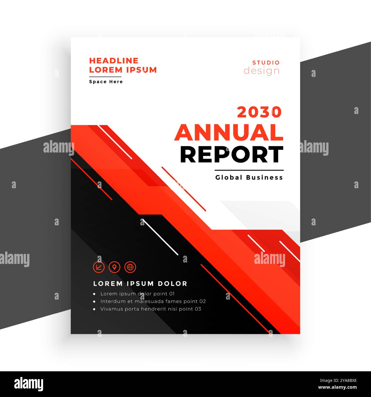 red and black professional annual report layout a company document ...