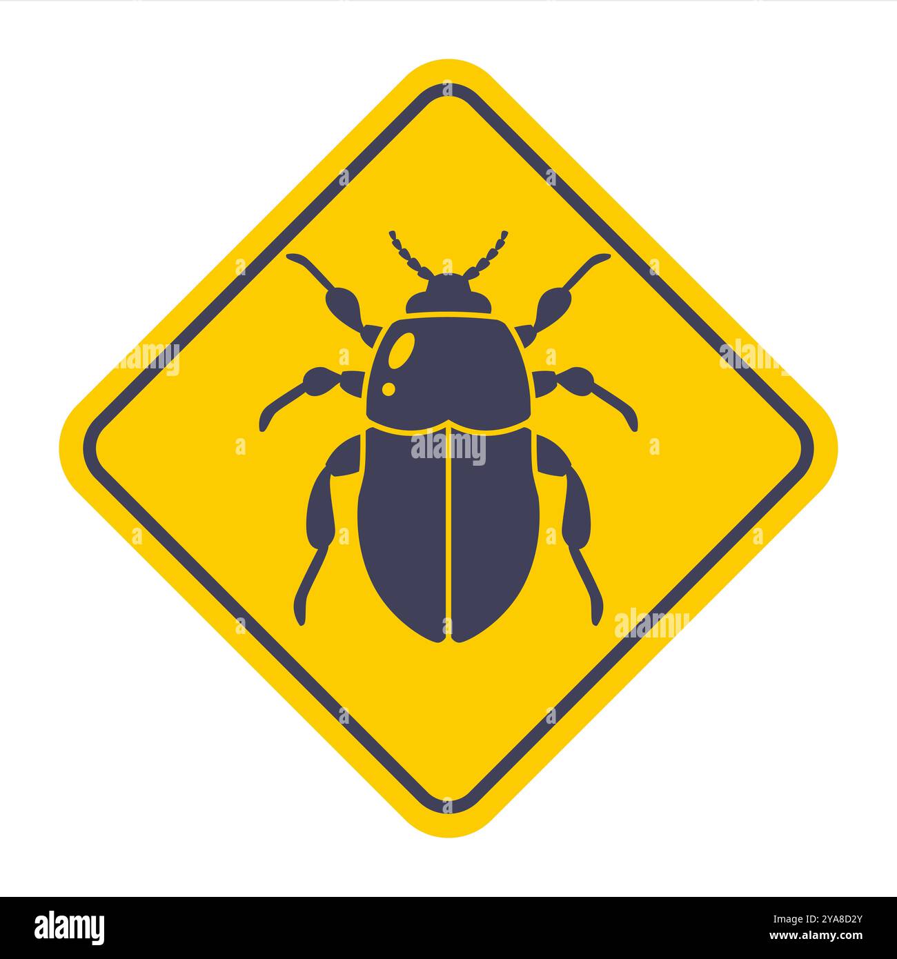 This black vector beetle icon is a stylized silhouette of a beetle ...