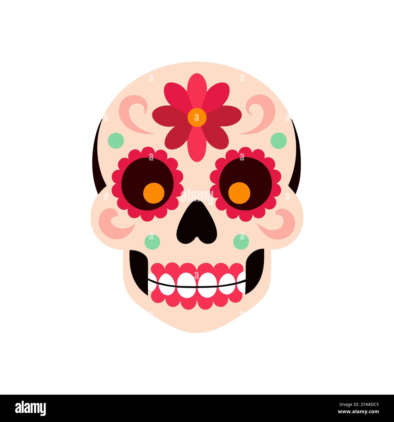 Day of the dead skeleton flower design Stock Vector Image & Art - Alamy