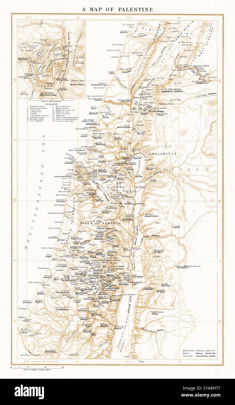 Map with palestinian landmarks hi-res stock photography and images - Alamy