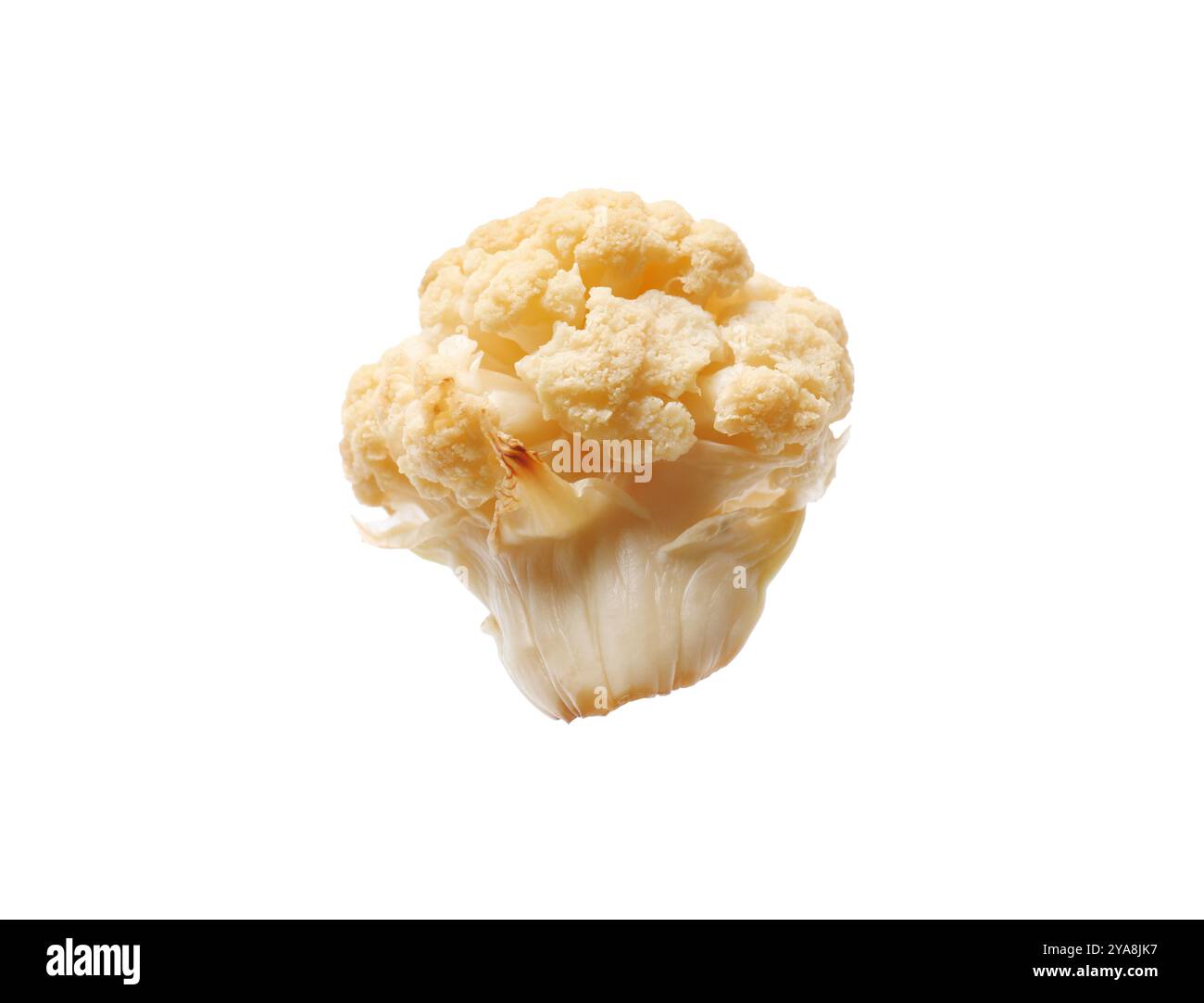 Piece of tasty baked cauliflower on white background Stock Photo - Alamy
