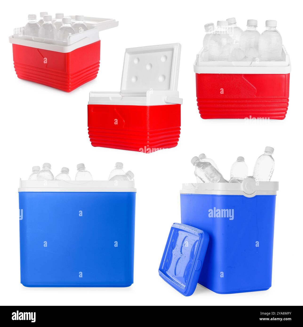 Different cool boxes isolated on white, set Stock Photo - Alamy