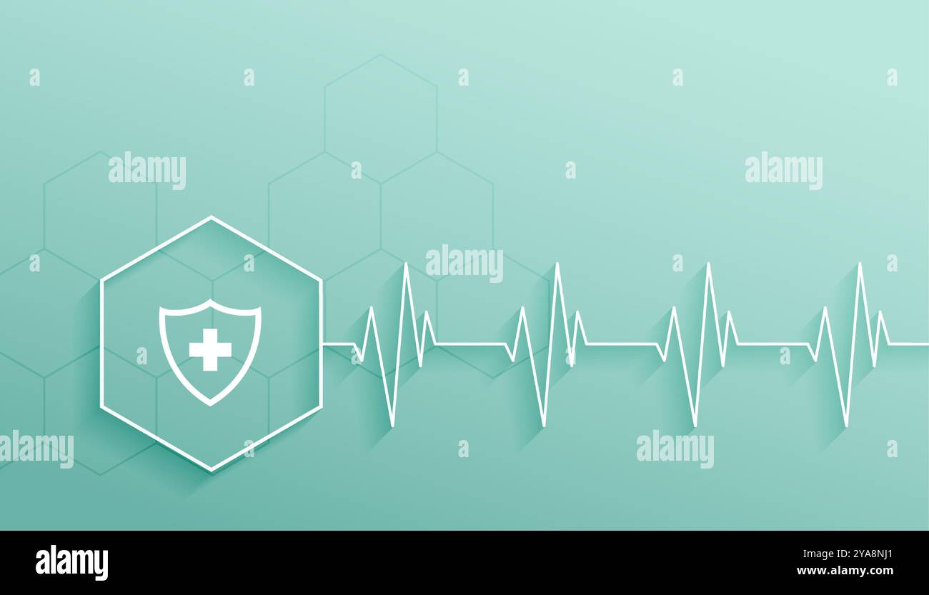 pharmaceutical and bio-tech science background with heartbeat line ...