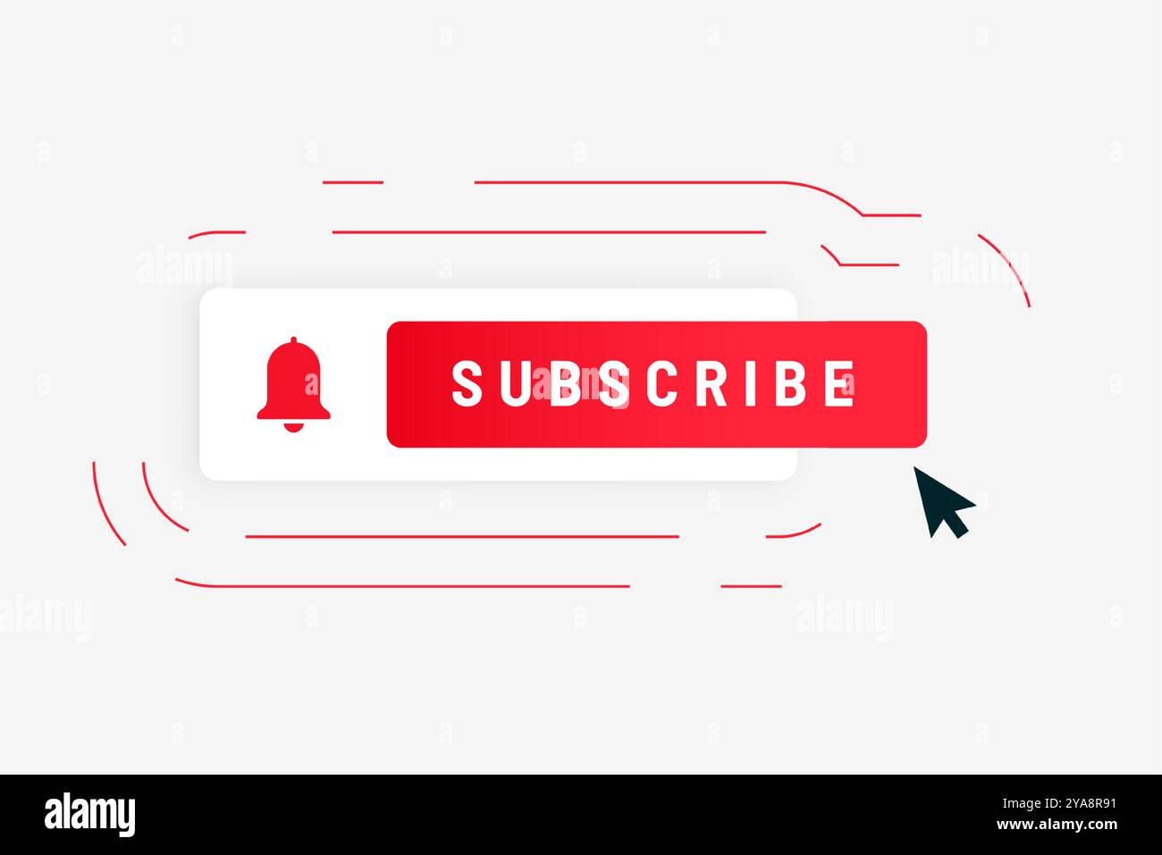 red subscribe button stand out with eye catching subscription icon vector Stock Vector Image ...