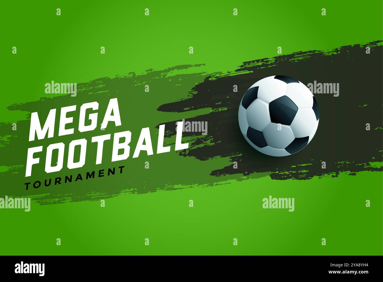 realistic football mega tournament league green background in grungy ...