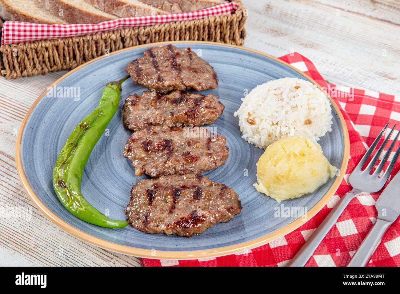 Turkish Cuisine Grilled Meatballs. Turkish meatball traditional kofte ...