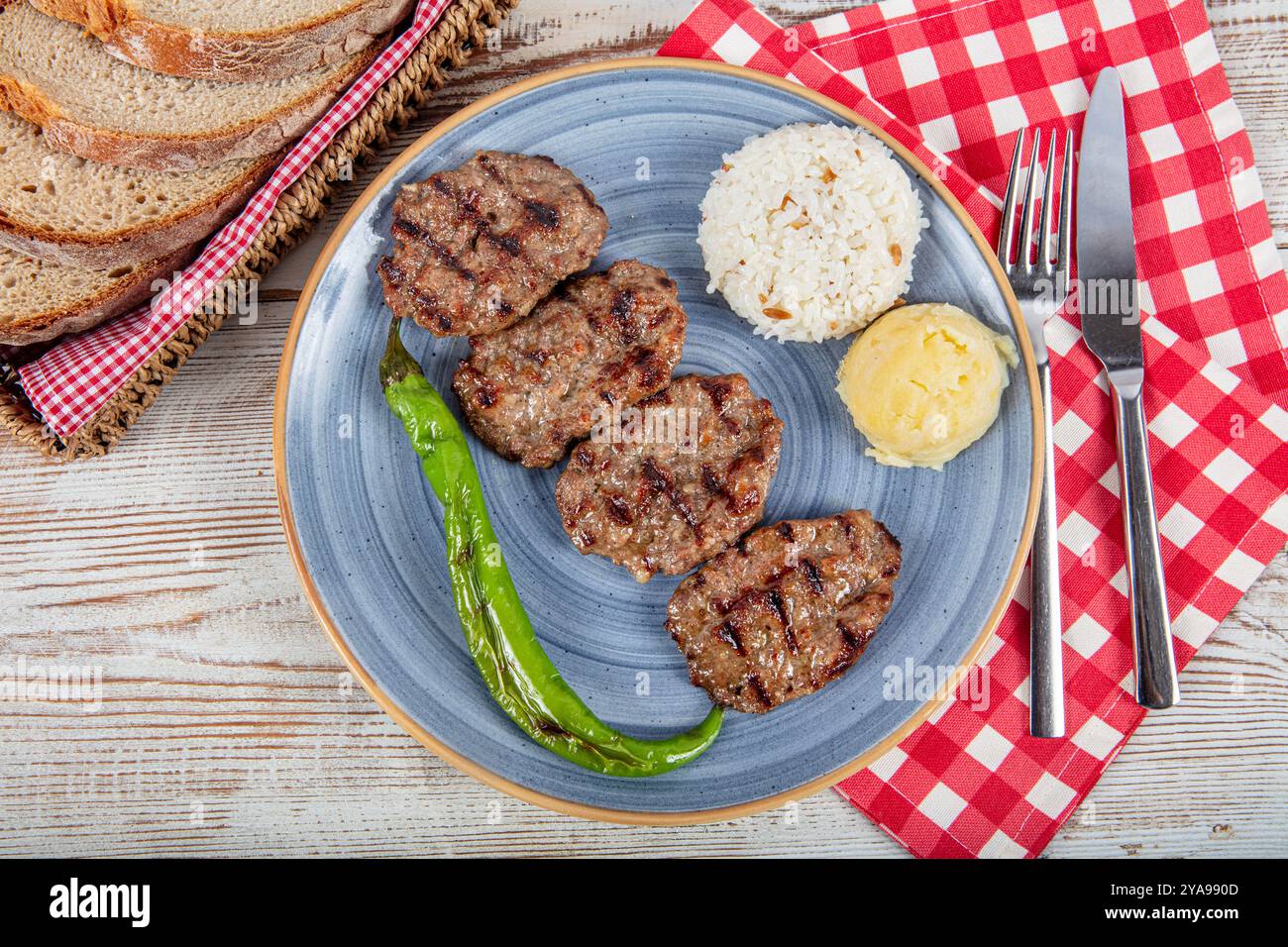 Turkish Cuisine Grilled Meatballs. Turkish meatball traditional kofte ...