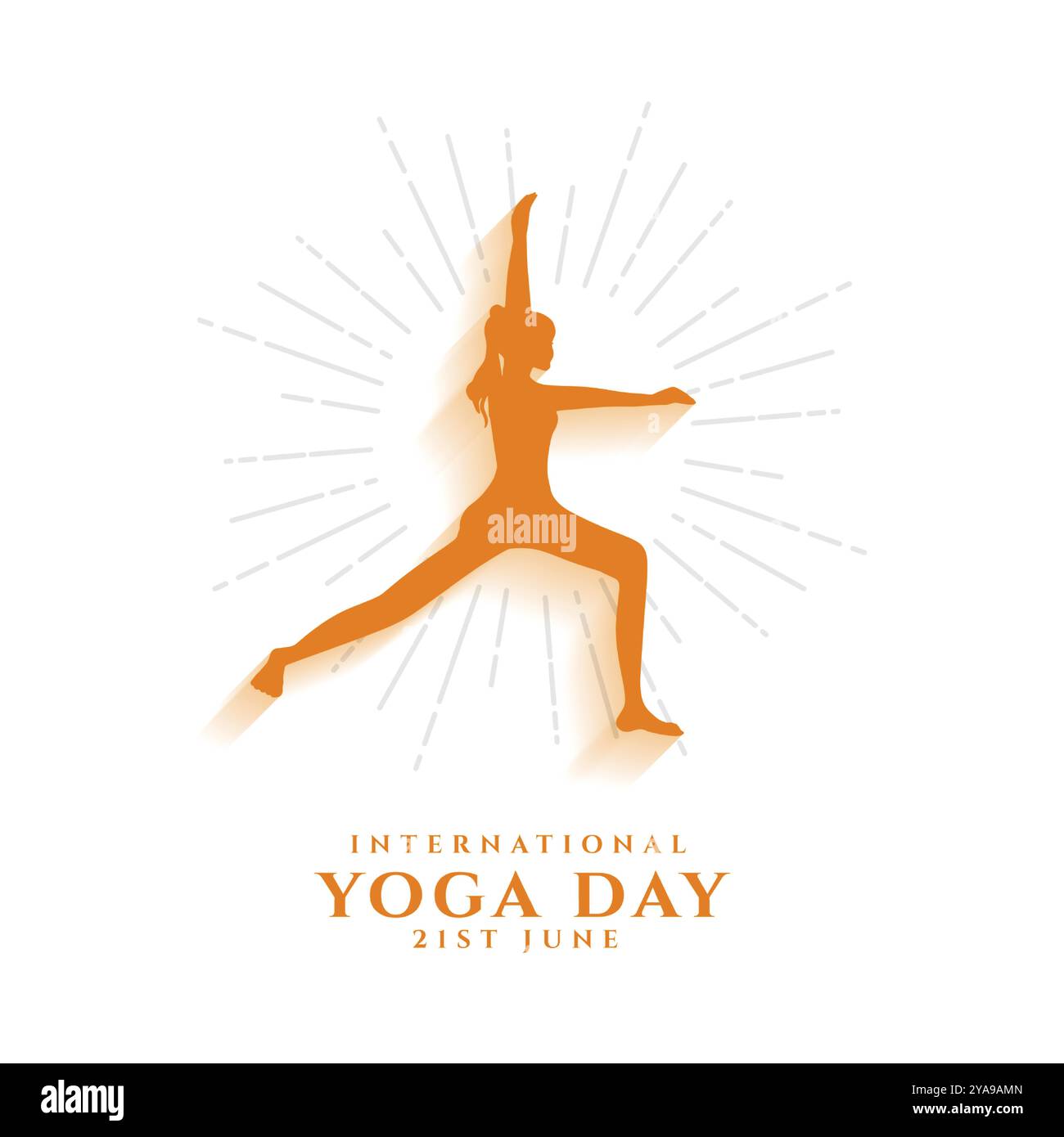 artistic international yoga day background a lady doing energetic pose ...