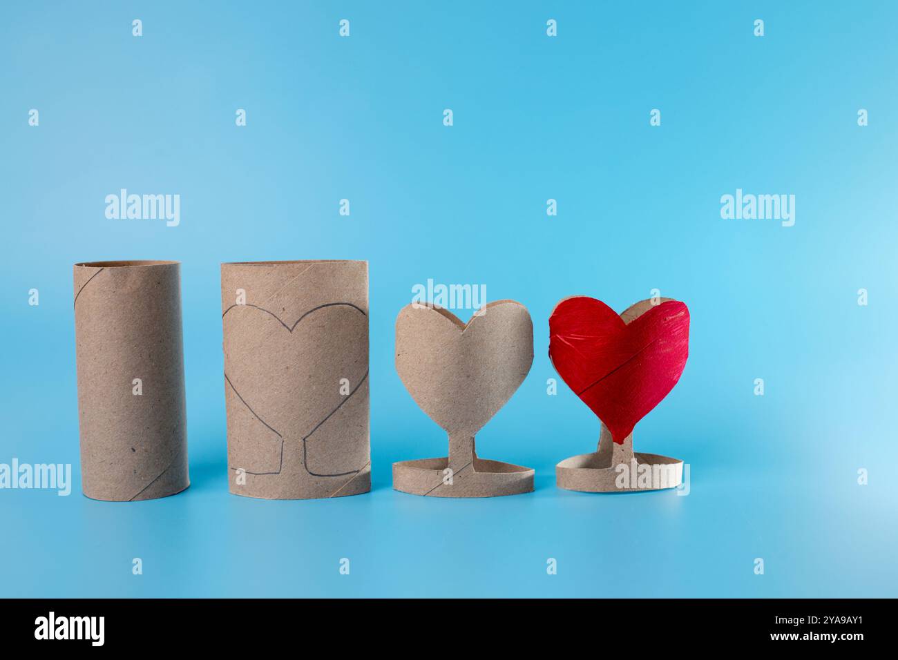 paper craft, recycle, play, easy craft ideas, how to make heart, DIY ...