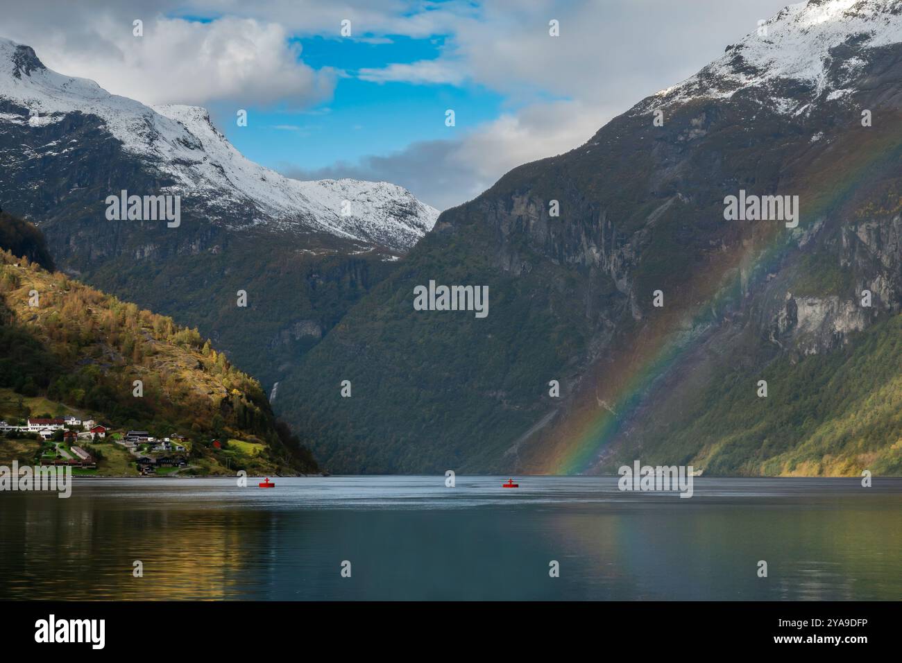 Rainbow in the Geirangerfjord / Norway Stock Photo - Alamy