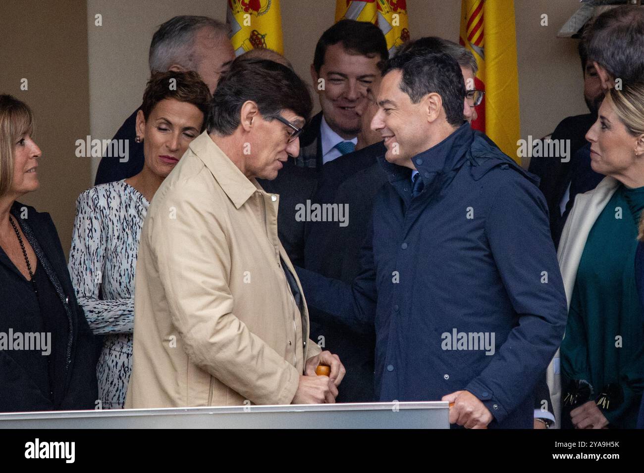 Madrid, Spain. 12th Oct, 2024. Salvador Illa (L), President of the ...