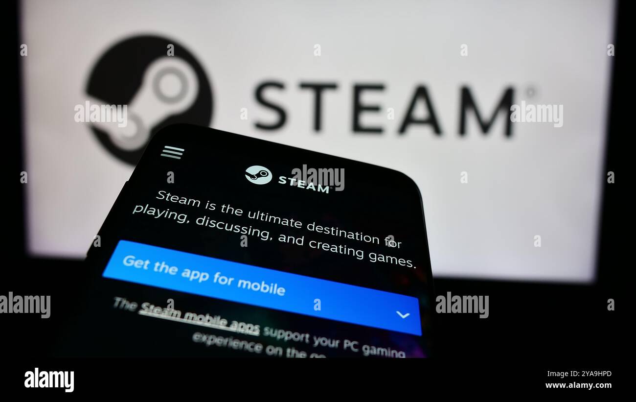 In this photo illustration, a mobile phone with the website of US video ...