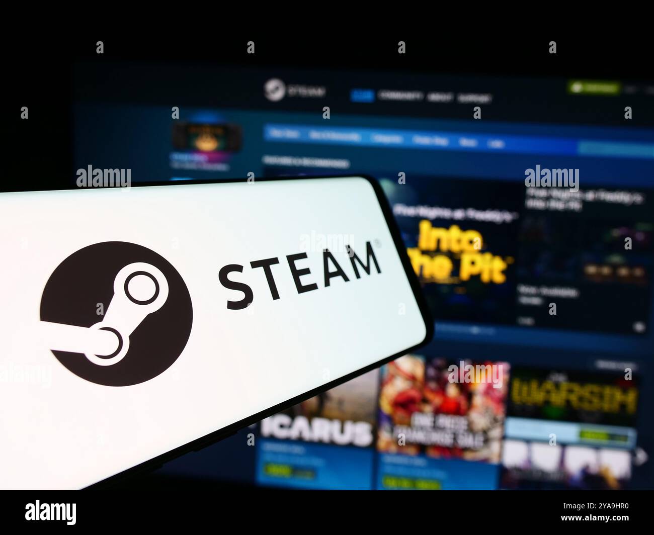 In this photo illustration, a cellphone with the logo of American video ...