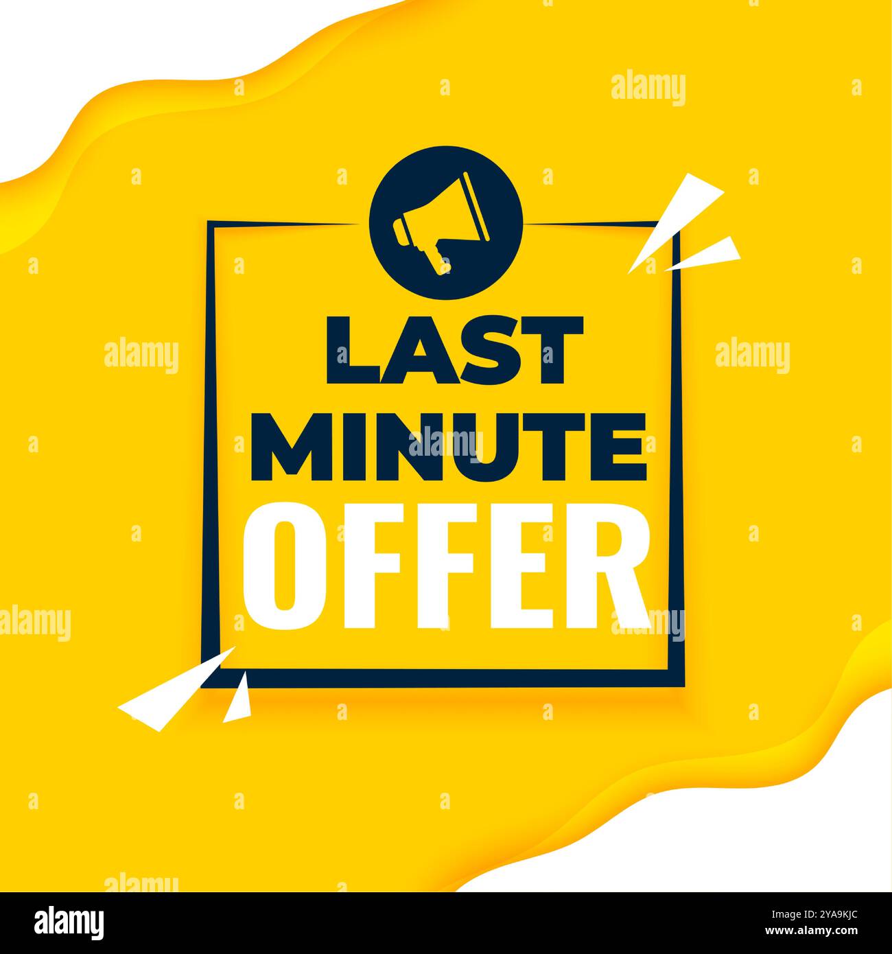 last minute offer fluid background with megaphone for promotion vector ...