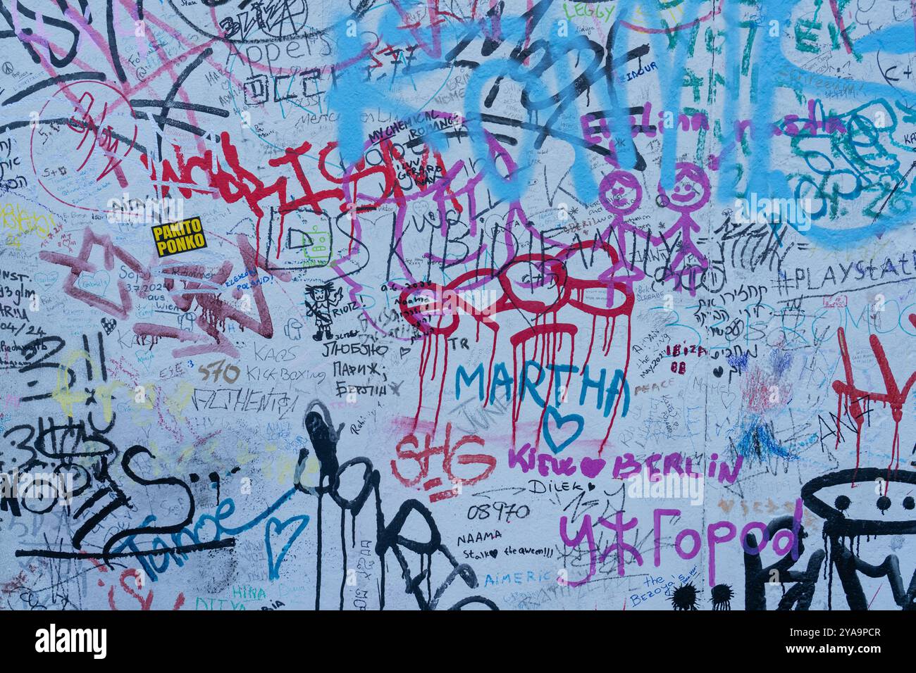 Berlin Wall near Potsdam Platz in Berlin. Symbol of Cold War and ...