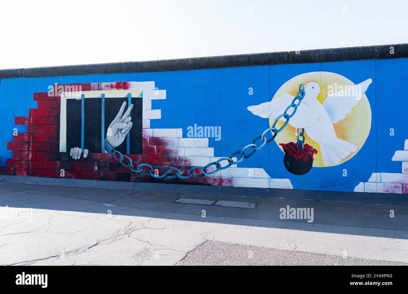 Berlin Wall near Potsdam Platz in Berlin. Symbol of Cold War and ...