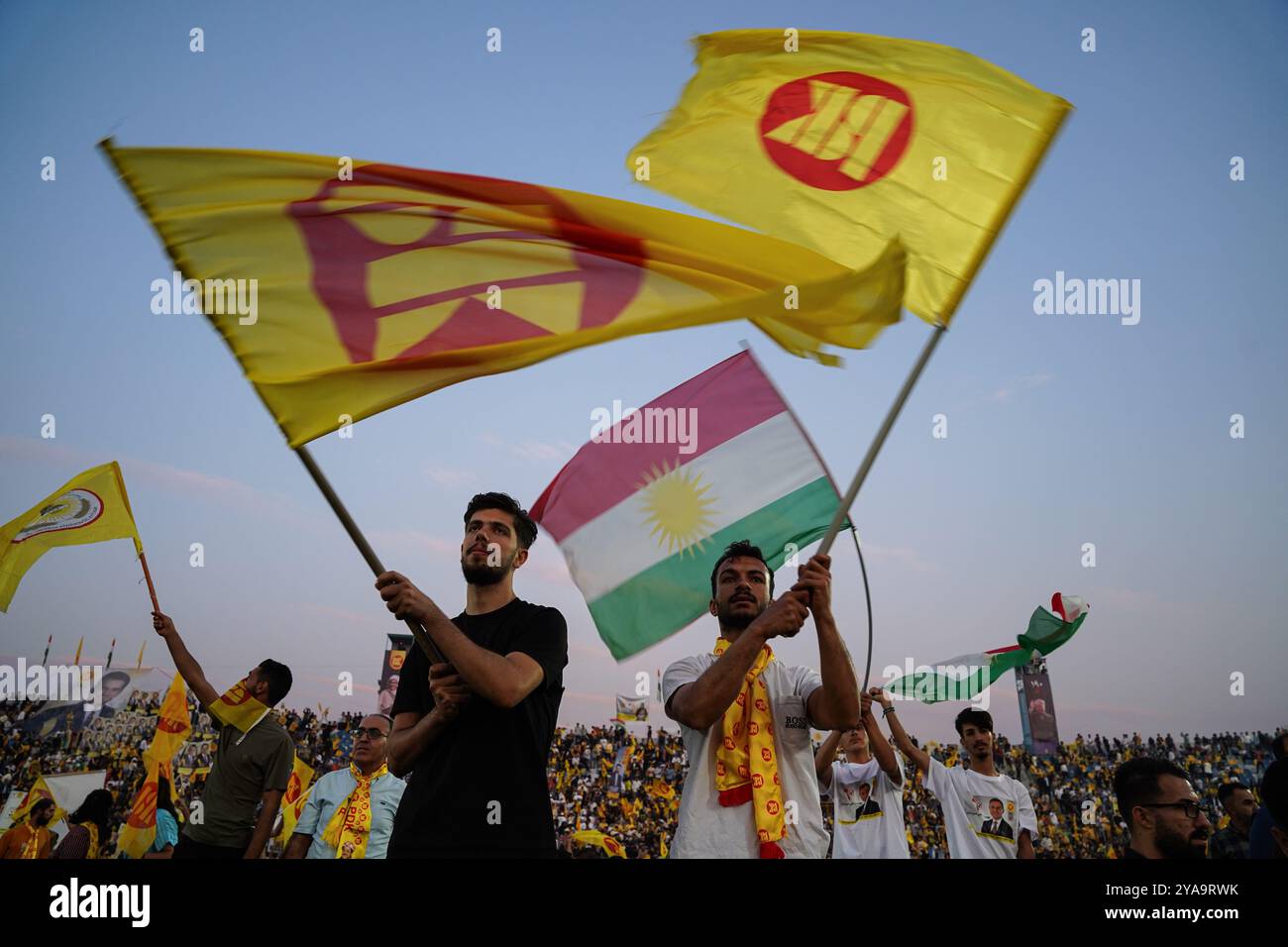 Duhok, Iraq. 12th Oct, 2024. Supporters of the Kurdistan Democratic ...