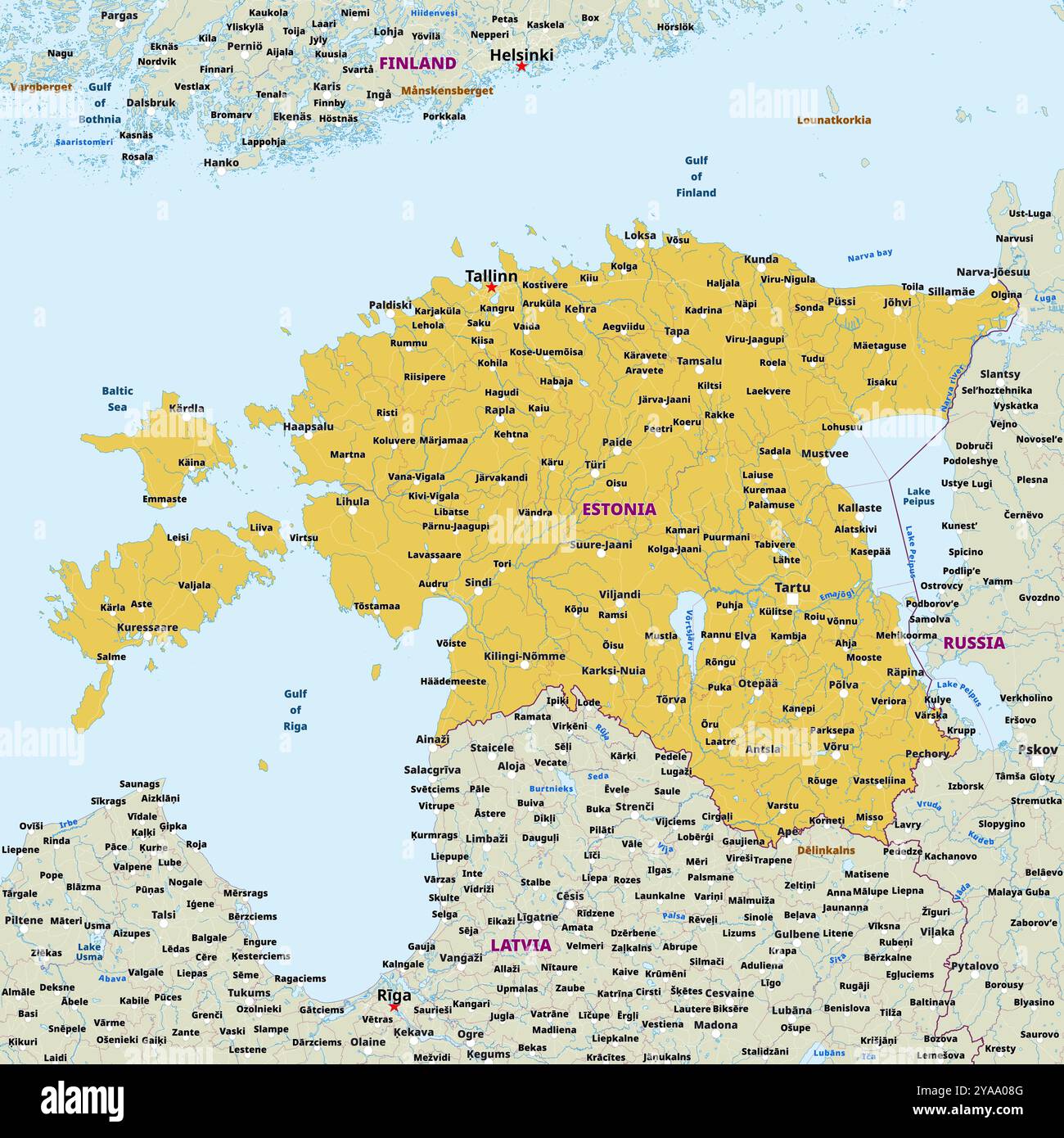 Simple political map of Estonia Stock Vector Image & Art - Alamy