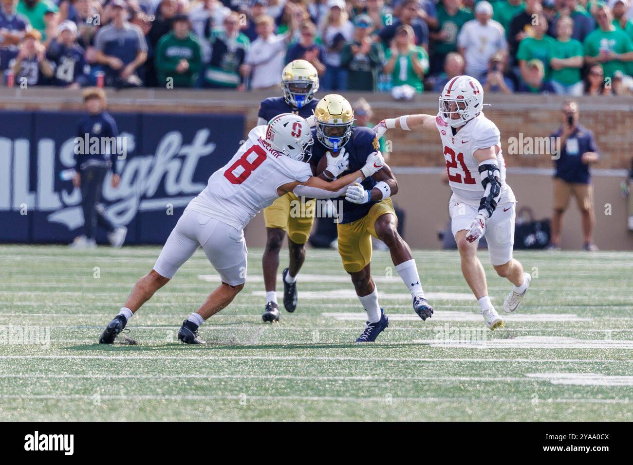 South Bend, Indiana, USA. 12th Oct, 2024. Notre Dame wide receiver ...
