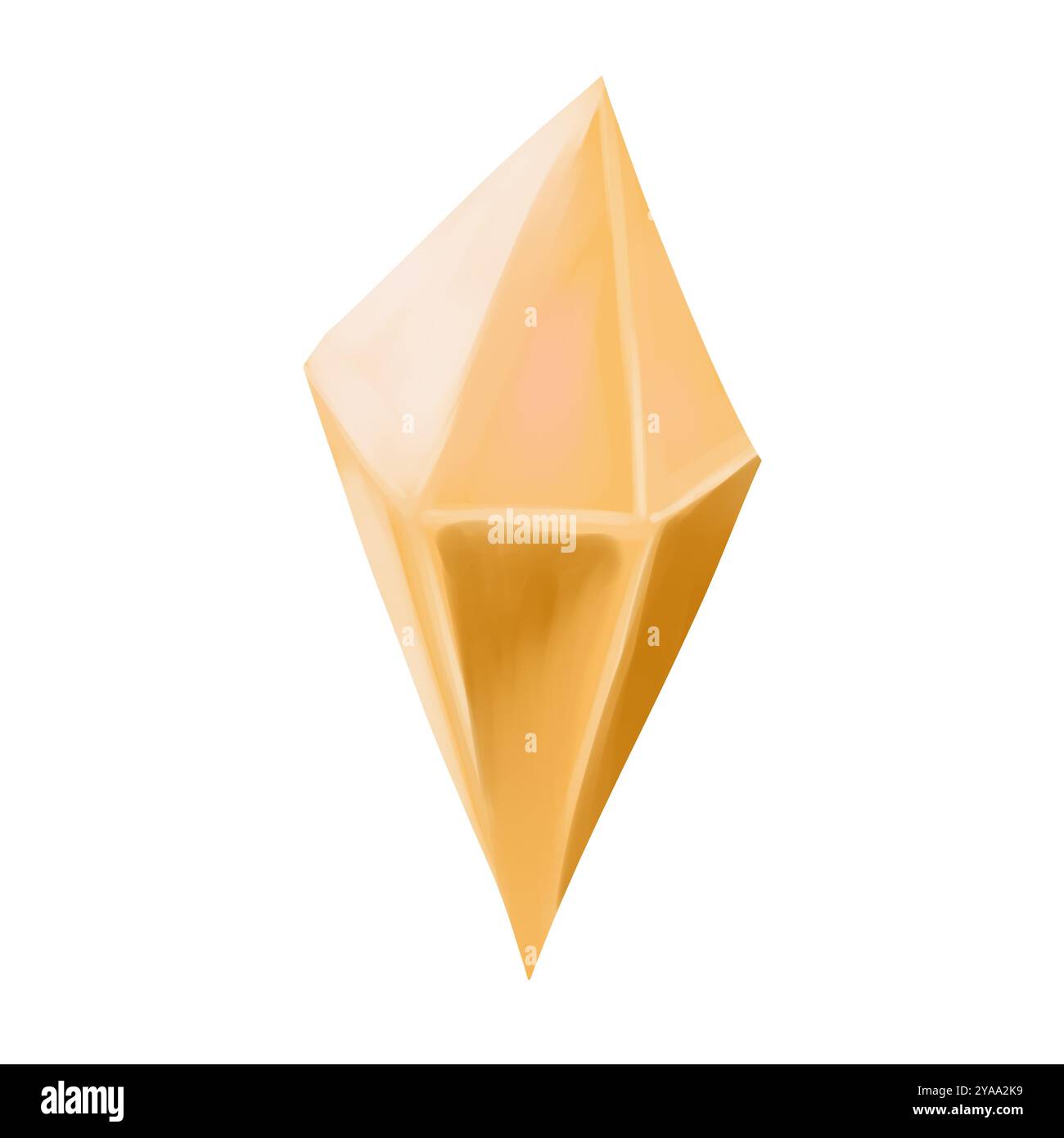 Crystal diamond shaped golden shiny glowing clipart in painting style ...