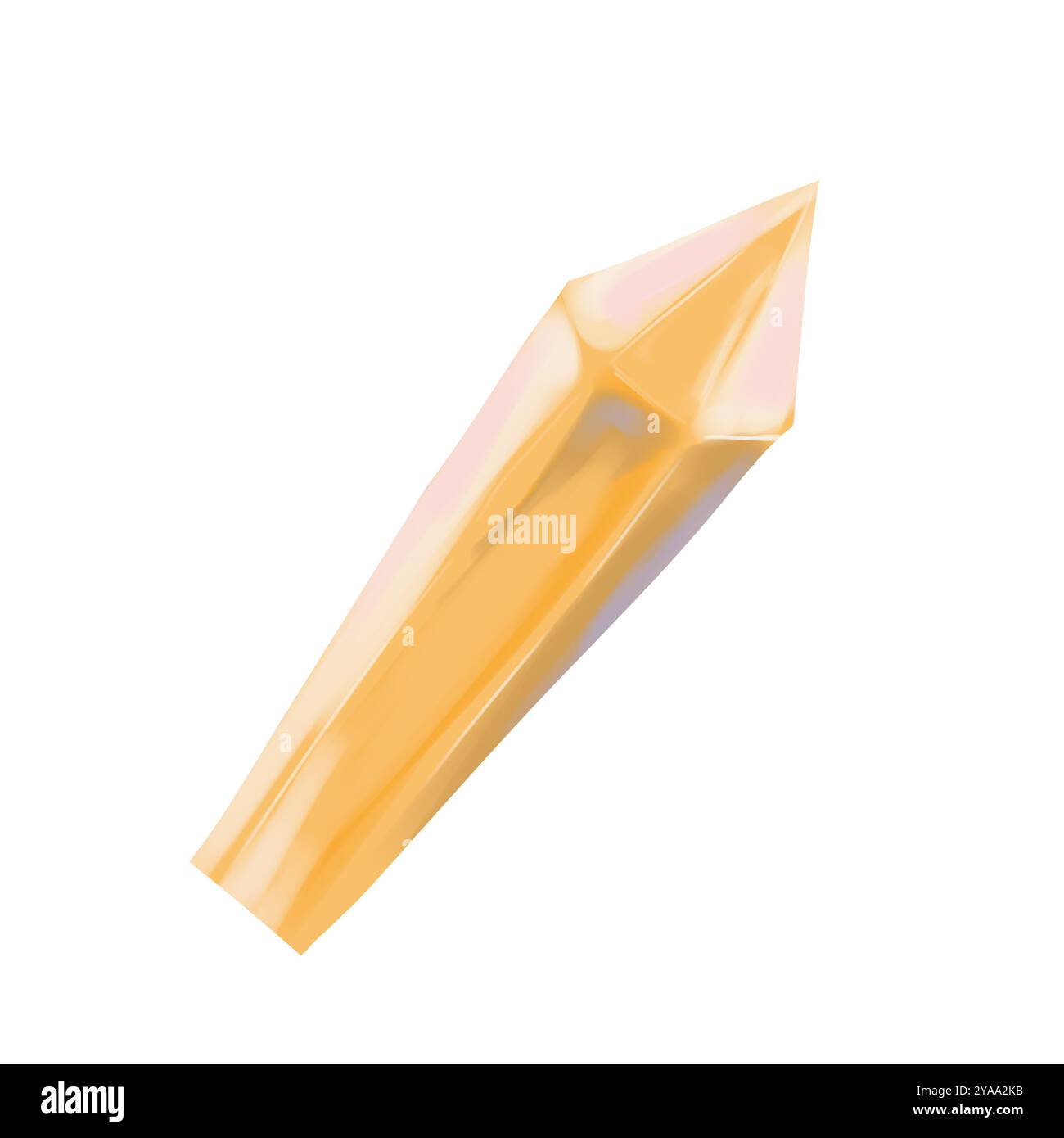 Crystal long golden shiny glowing clipart in painting style, element ...