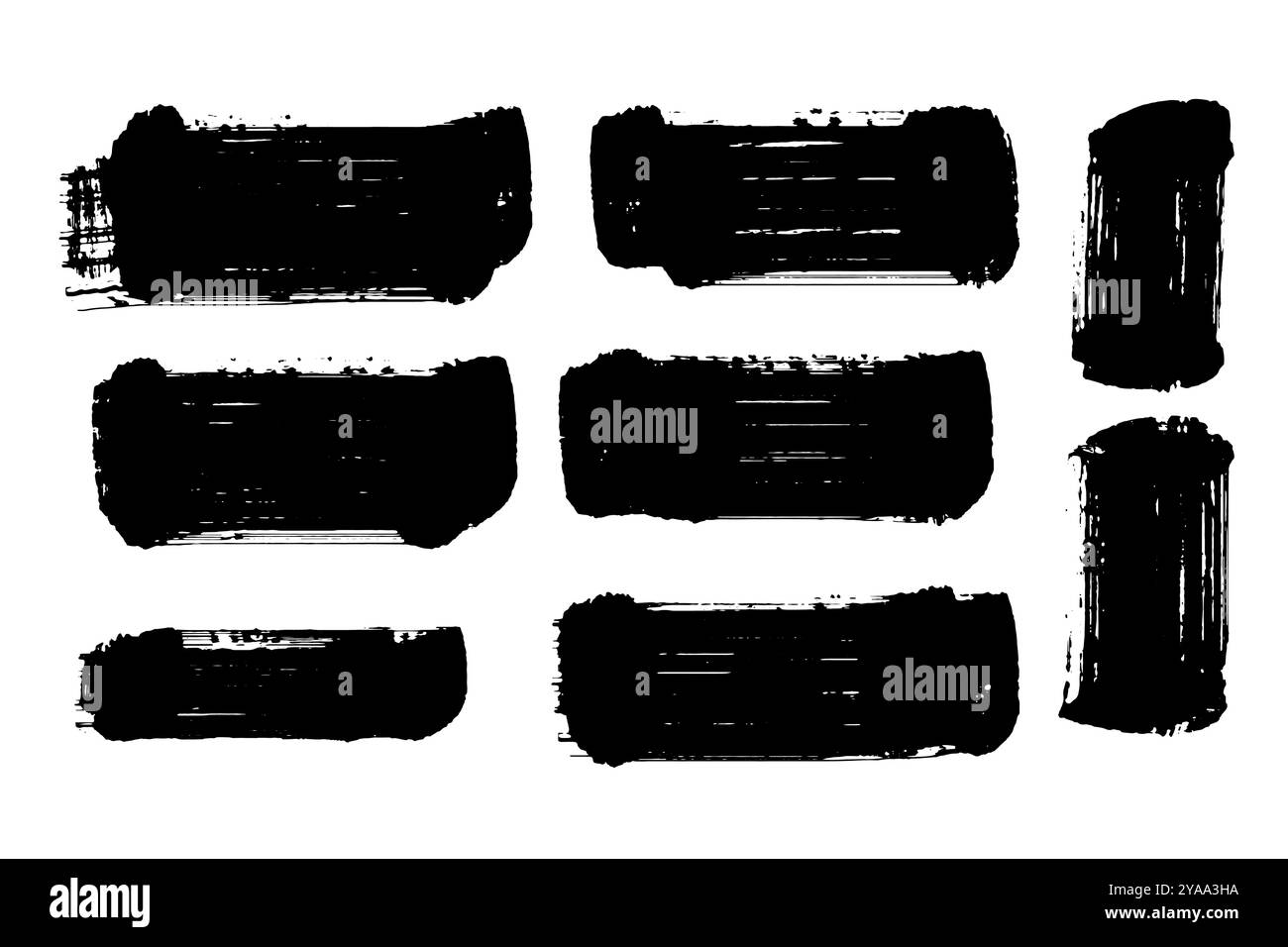 hand drawn abstract paint stoke texture background in set vector Stock ...