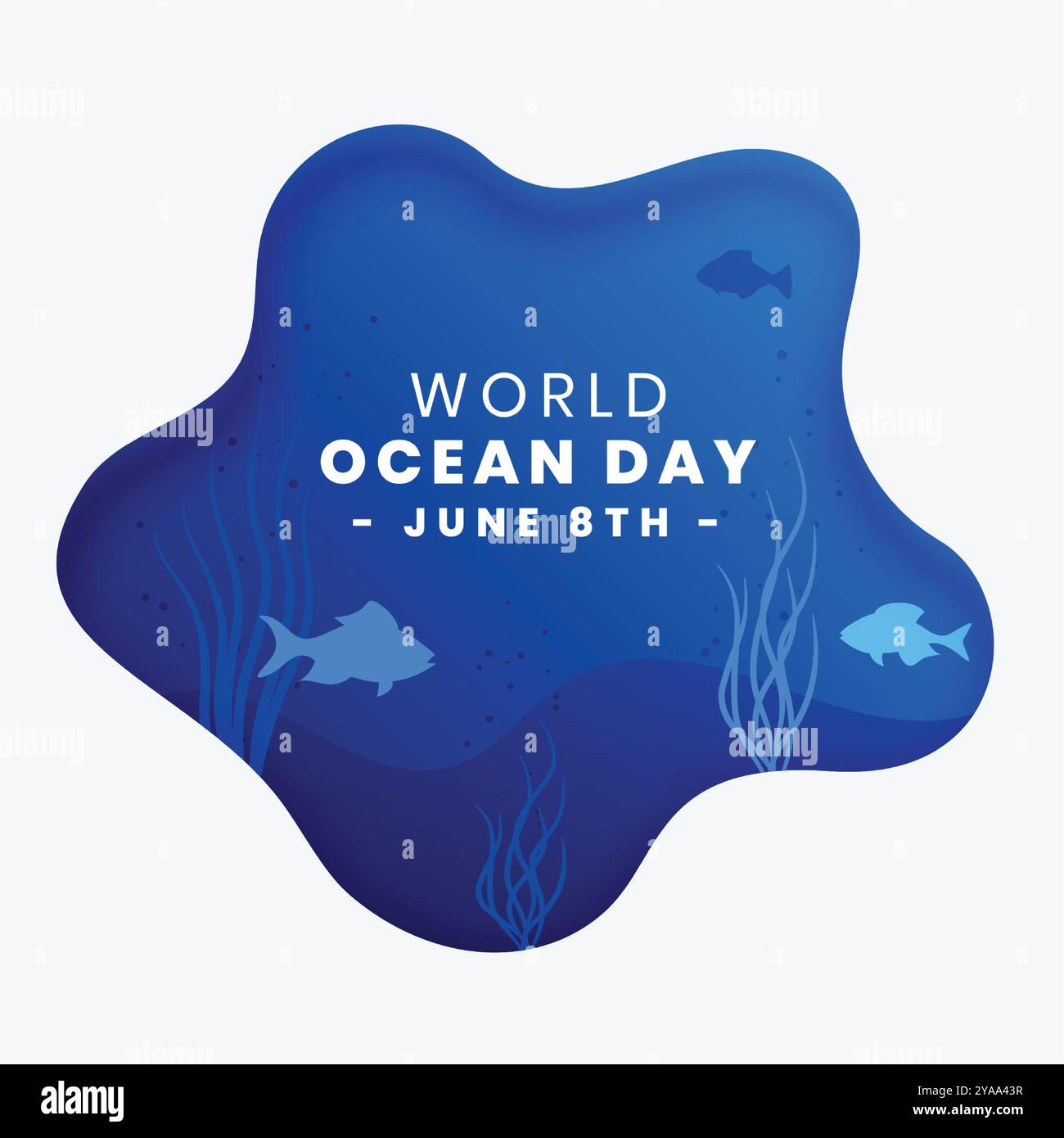 paper cut style world ocean day background save marine life vector ...