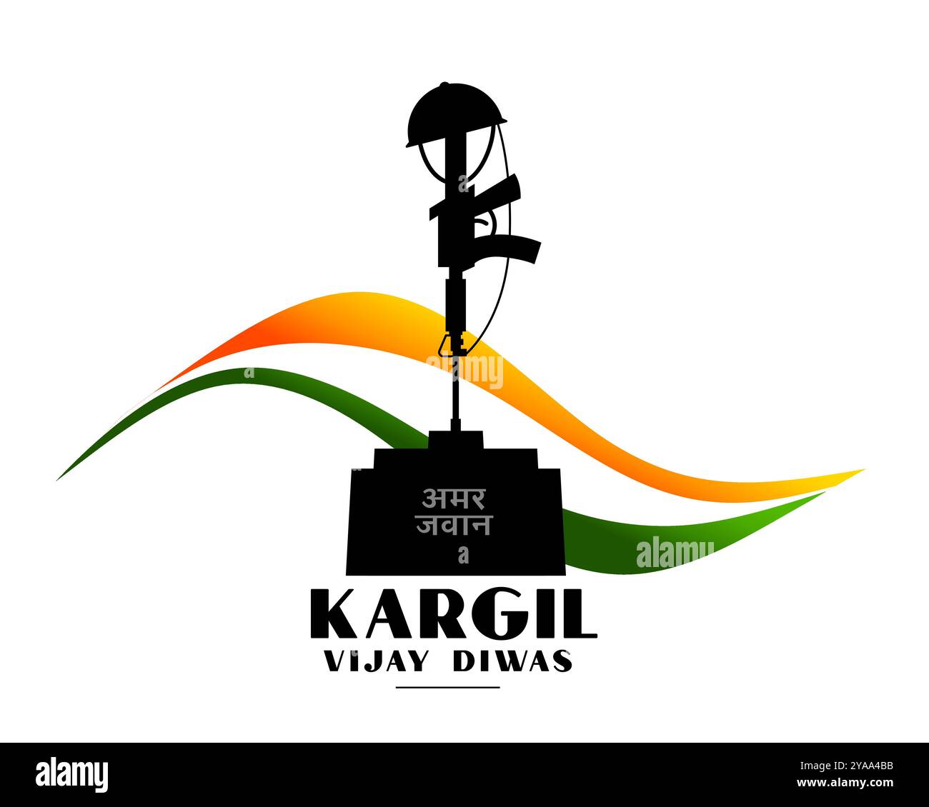 kargil vijay diwas victory background with indian tricolor flag vector Stock Vector Image & Art ...