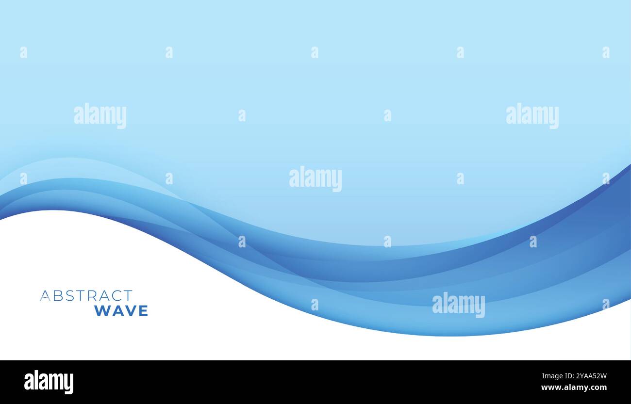 abstract blue wave shape in flowing motion for blank backdrops vector ...