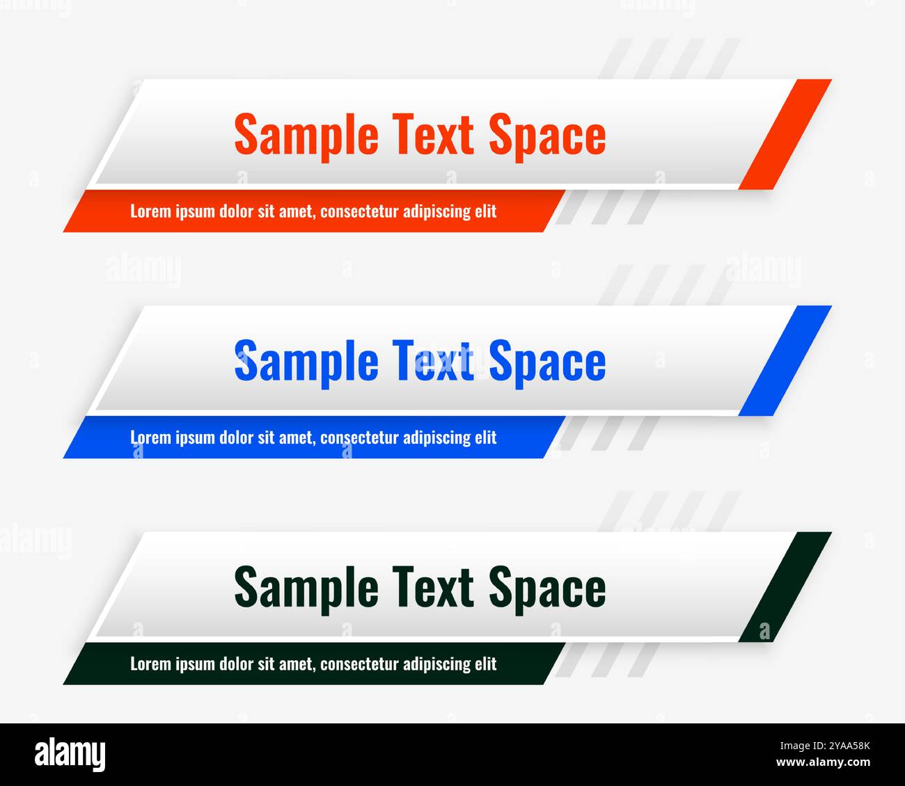 set of three lower third headline header template design vector Stock ...