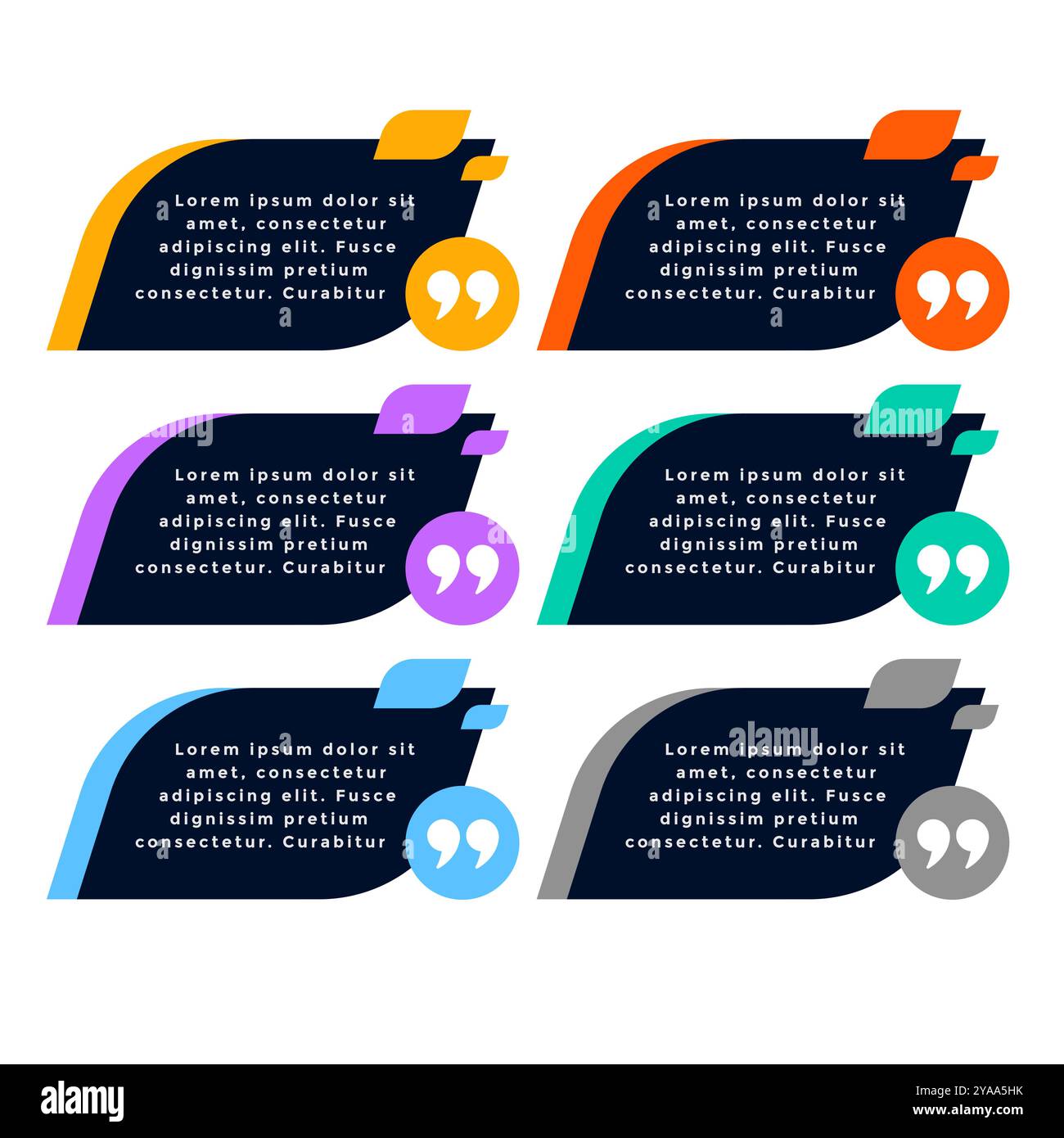 set of modern quotation mark icon background for social remark or ...