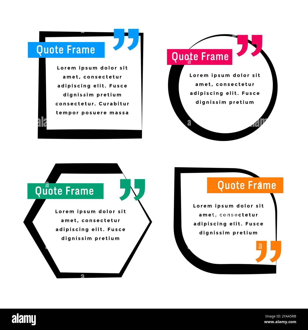 stylish web quotation mark icon template in collection vector Stock ...